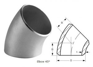 45 Degree Long Radius Elbow Buttweld Fittings Supplier & Exporter – Nufit